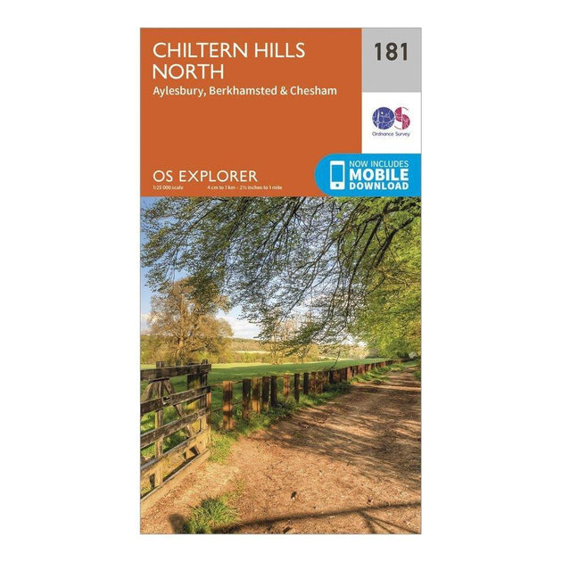 Ordnance Survey Explorer 181 Chiltern Hills North Map With Digital ...