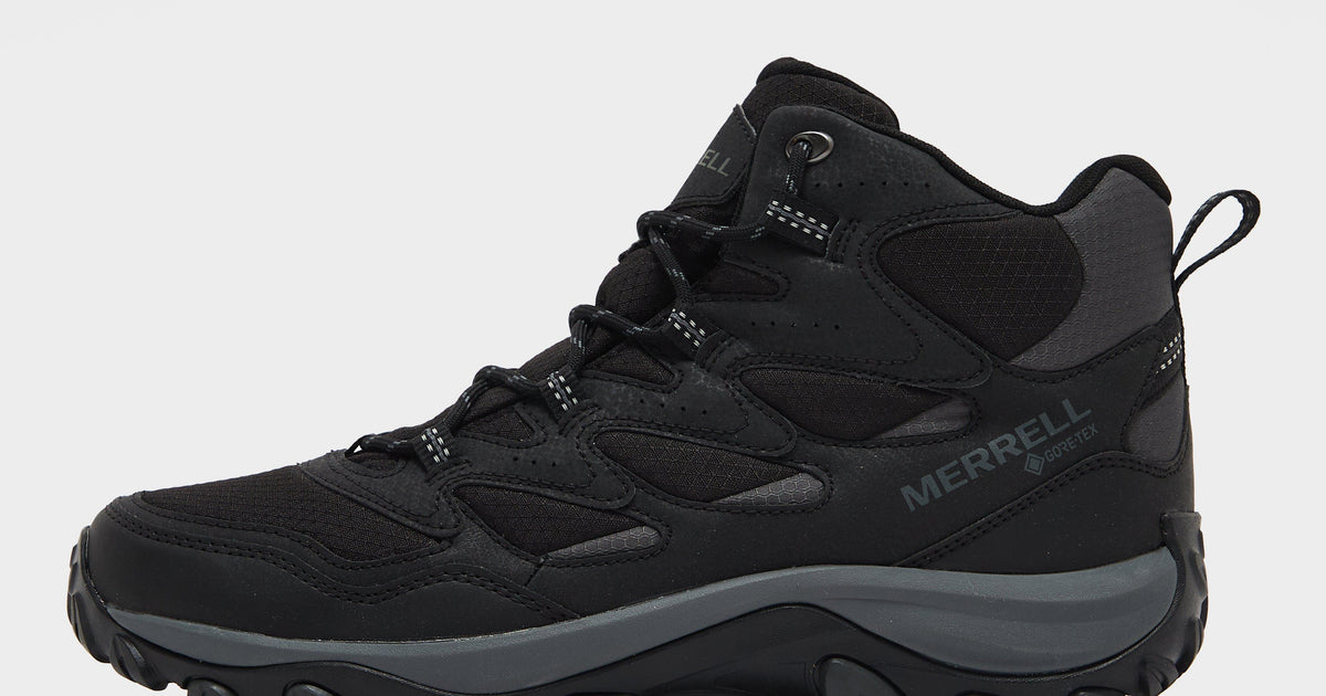 Black Merrell Men's West Rim Sport GORE-TEX® Mid Walking Boots – GO ...