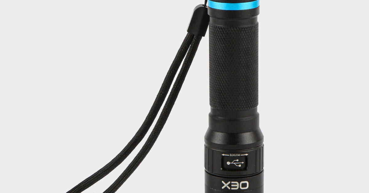 Black OEX 750 Lumen Rechargeable Torch – GO Outdoors