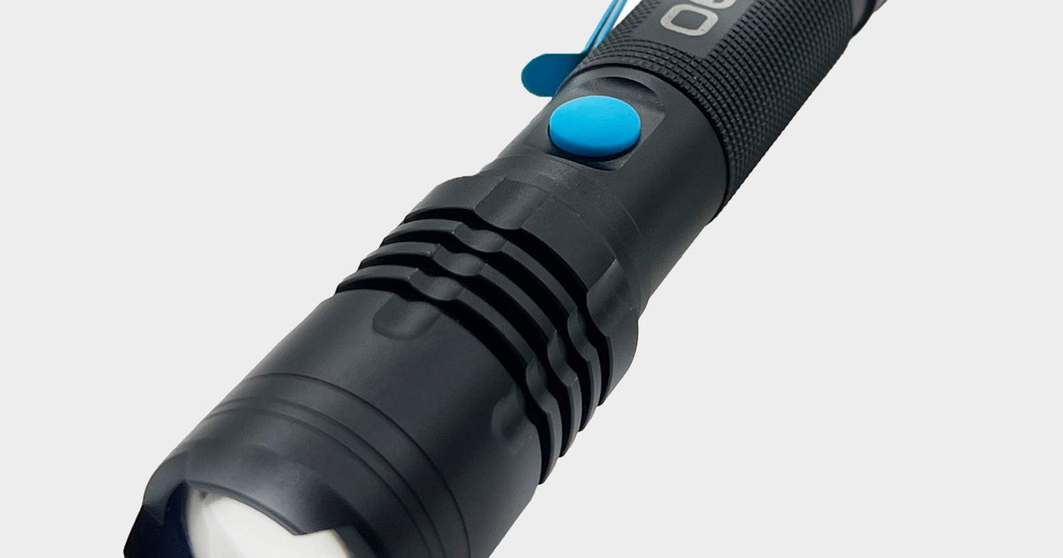 Black OEX 1000 Lumen Rechargeable Torch – GO Outdoors