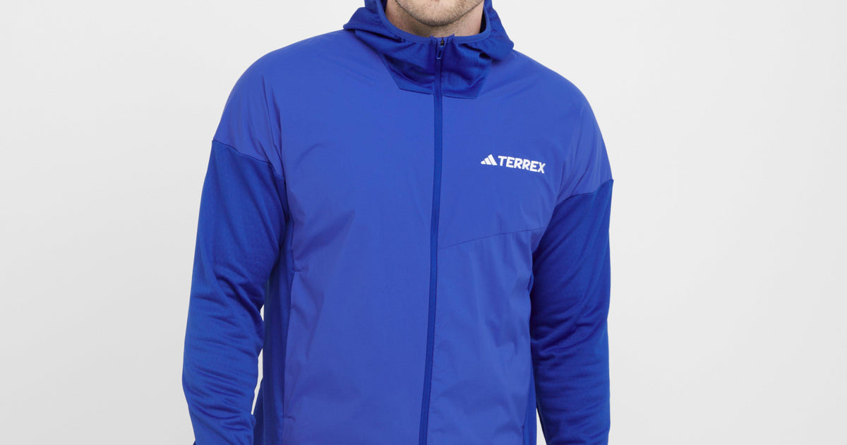 Blue adidas Terrex Men’s Xperior Climawarm+ Wind Light Fleece Hooded ...