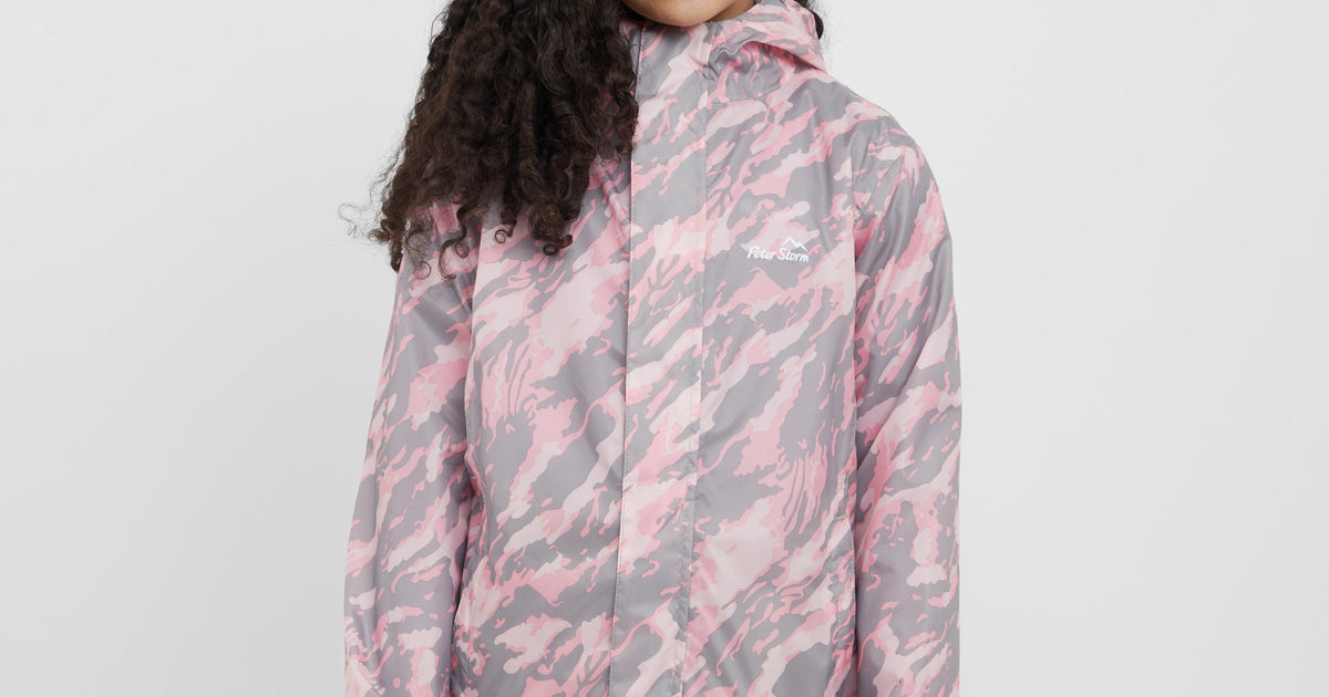 Pink Peter Storm Kids’ Camo Packable Jacket – GO Outdoors